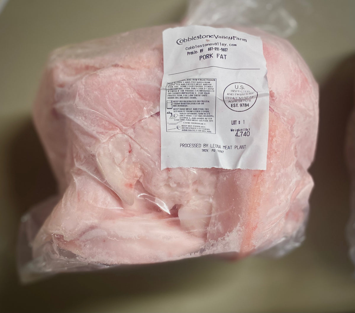 Pork Back Fat — Cobblestone Valley Farm